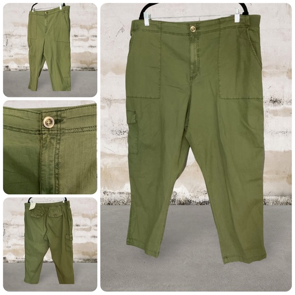 Sonoma | Pants & Jumpsuits | Nwt Sonoma Olive Green Cargo Capri Size 6w ...